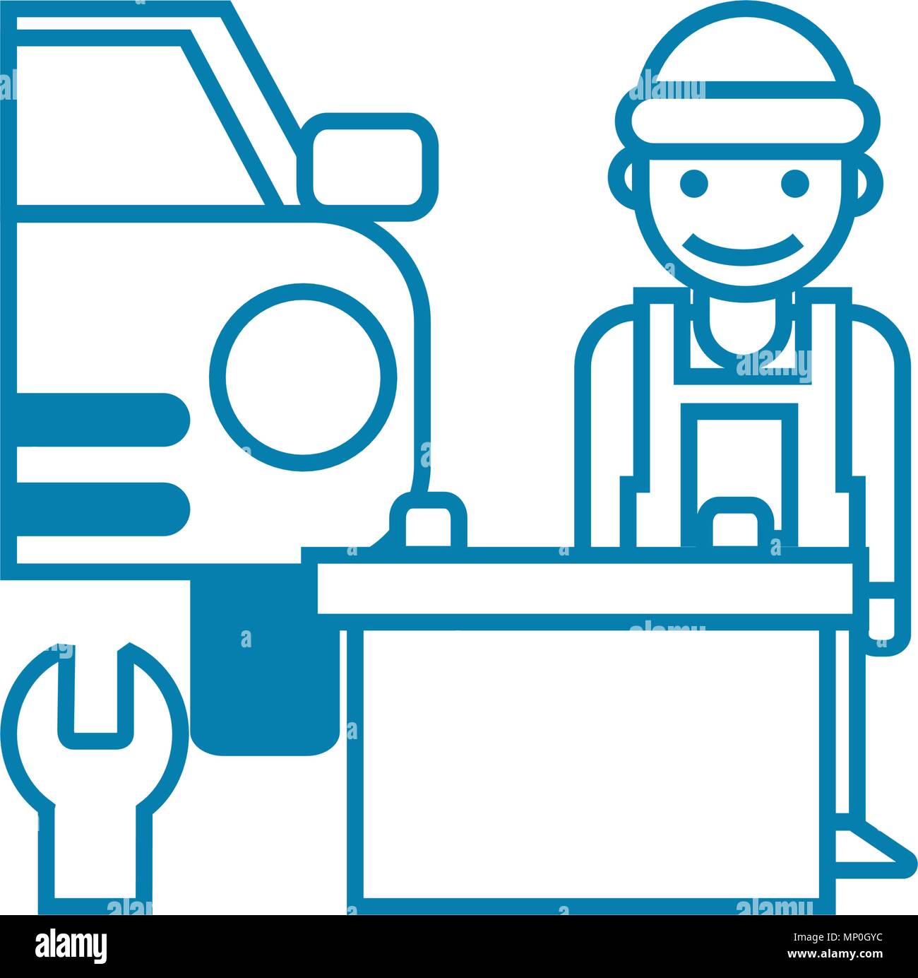 Car repair linear icon concept. Car repair line vector sign, symbol ...