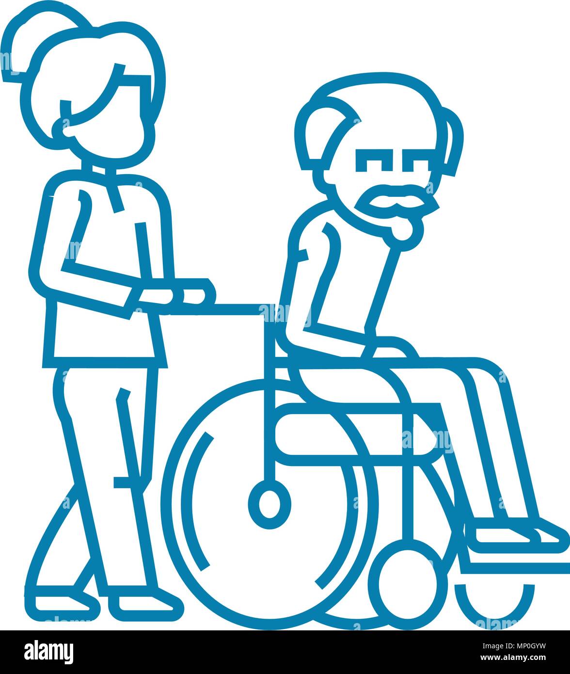 Caring For The Elderly Drawing