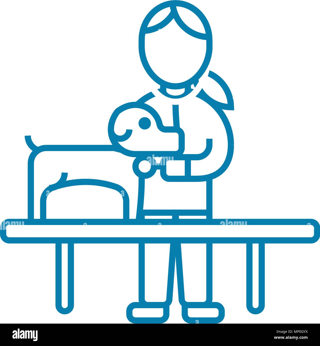 Care of animals linear icon concept. Care of animals line vector sign ...