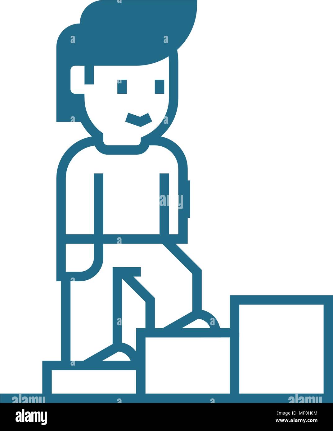 Career growth linear icon concept. Career growth line vector sign ...