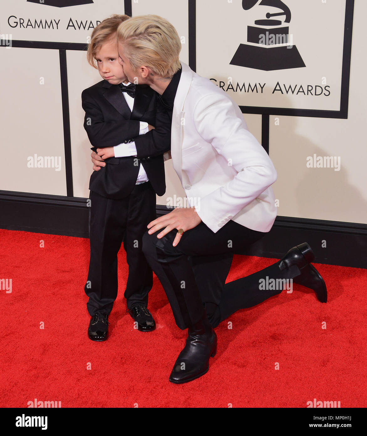Justin Bieber and brother 055 at the 58th Grammy's Awards 2016 at the ...
