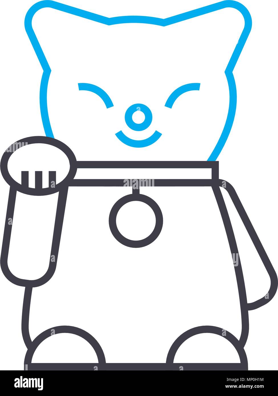 Cat statuette linear icon concept. Cat statuette line vector sign ...