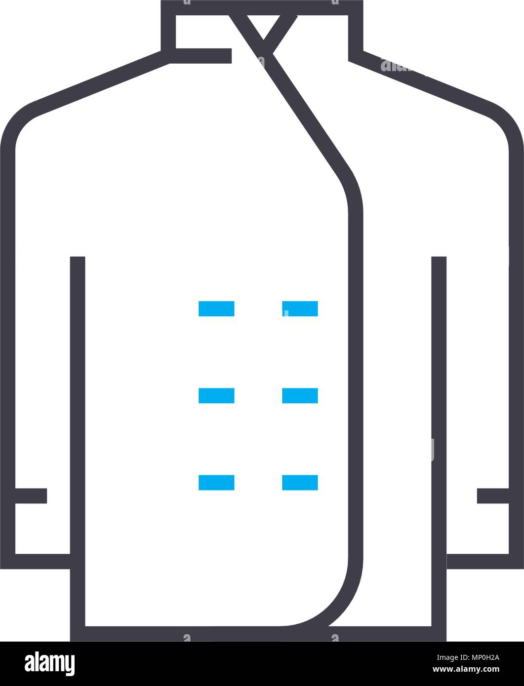 Chef's uniform linear icon concept. Chef's uniform line vector sign ...