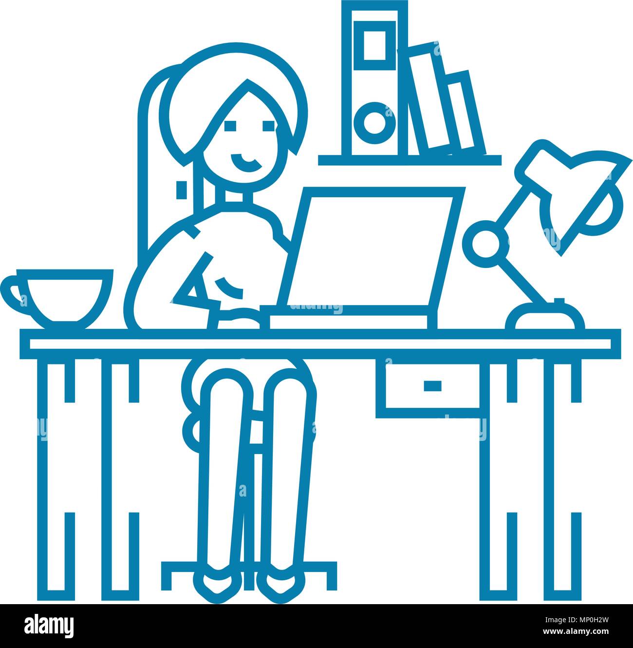 Chief accountant linear icon concept. Chief accountant line vector sign ...