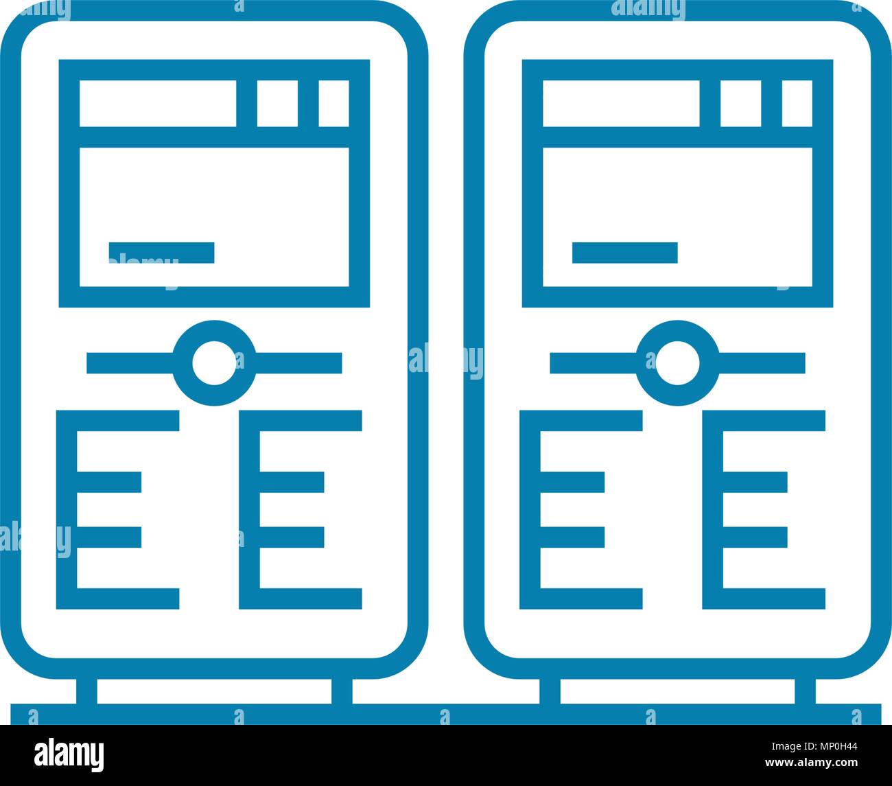 Chip elements linear icon concept. Chip elements line vector sign ...