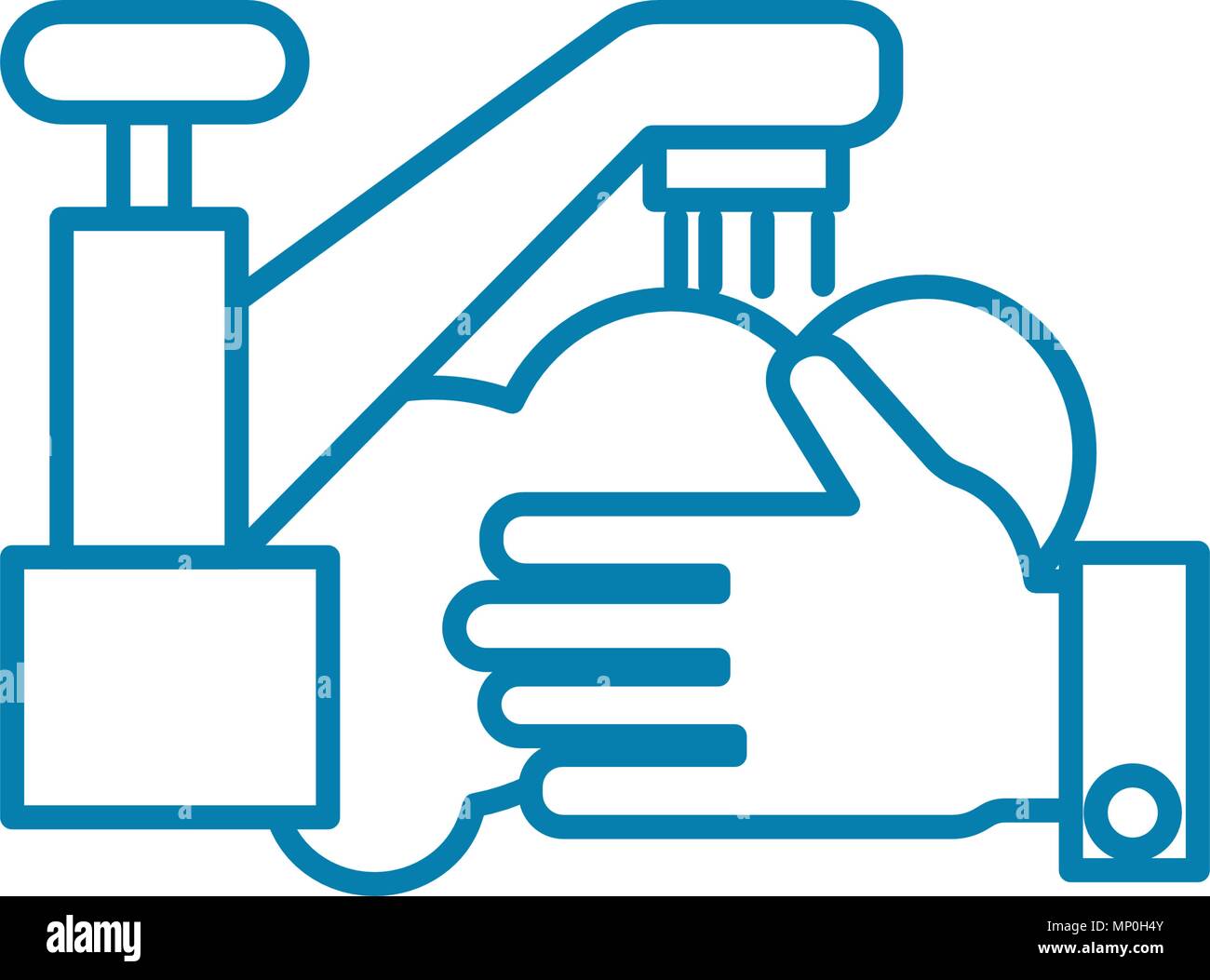 Cleaning of the room linear icon concept. Cleaning of the room line ...