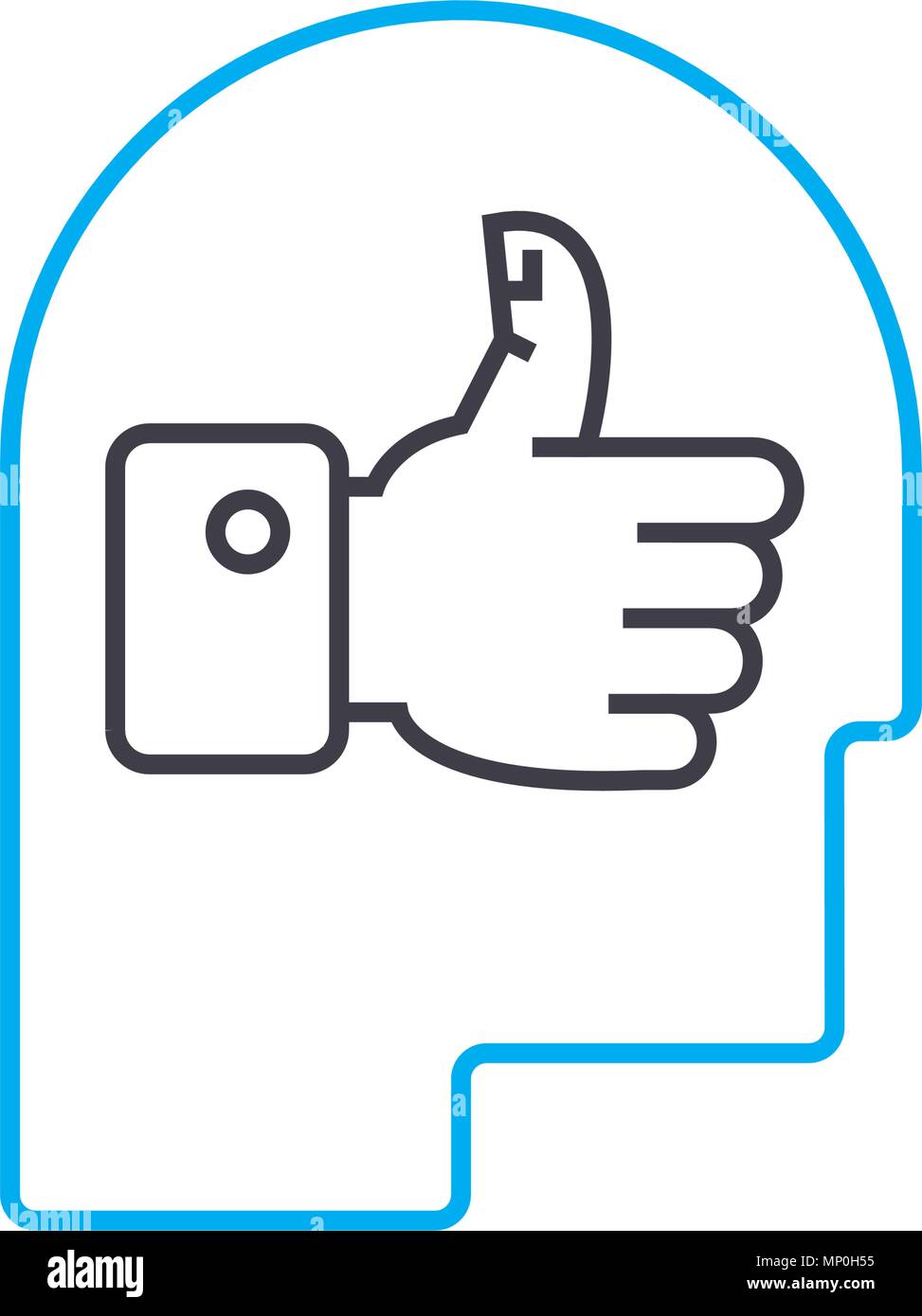 Clever man linear icon concept. Clever man line vector sign, symbol ...