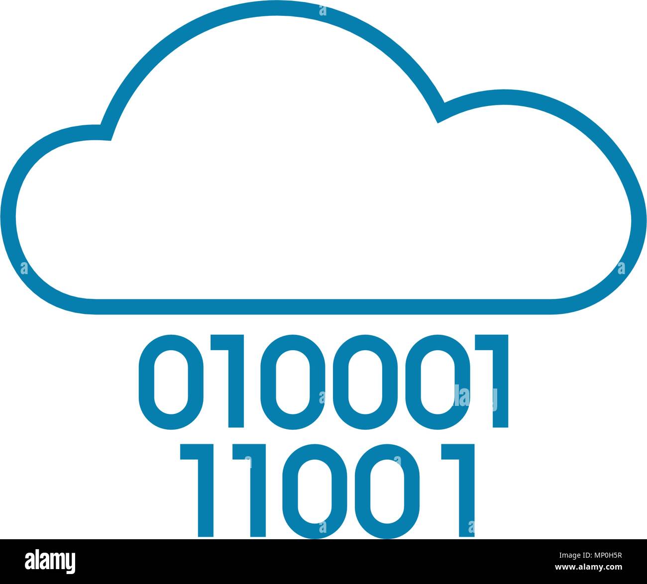 Cloud system linear icon concept. Cloud system line vector sign, symbol ...