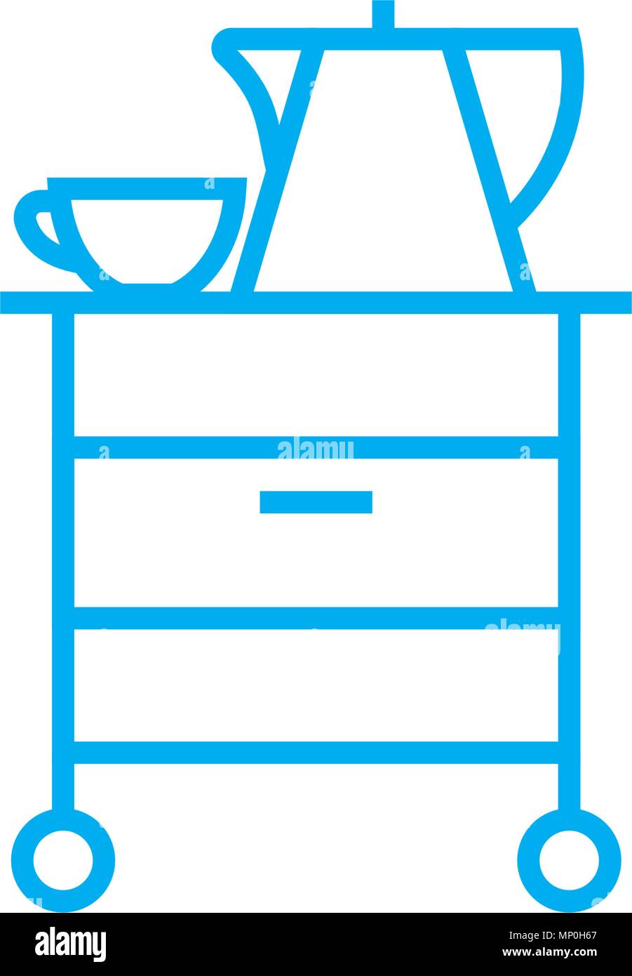 Coffee table linear icon concept. Coffee table line vector sign, symbol ...