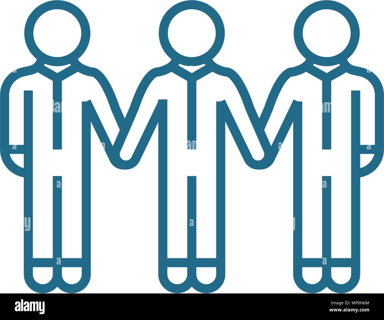 Common goal linear icon concept. Common goal line vector sign, symbol ...
