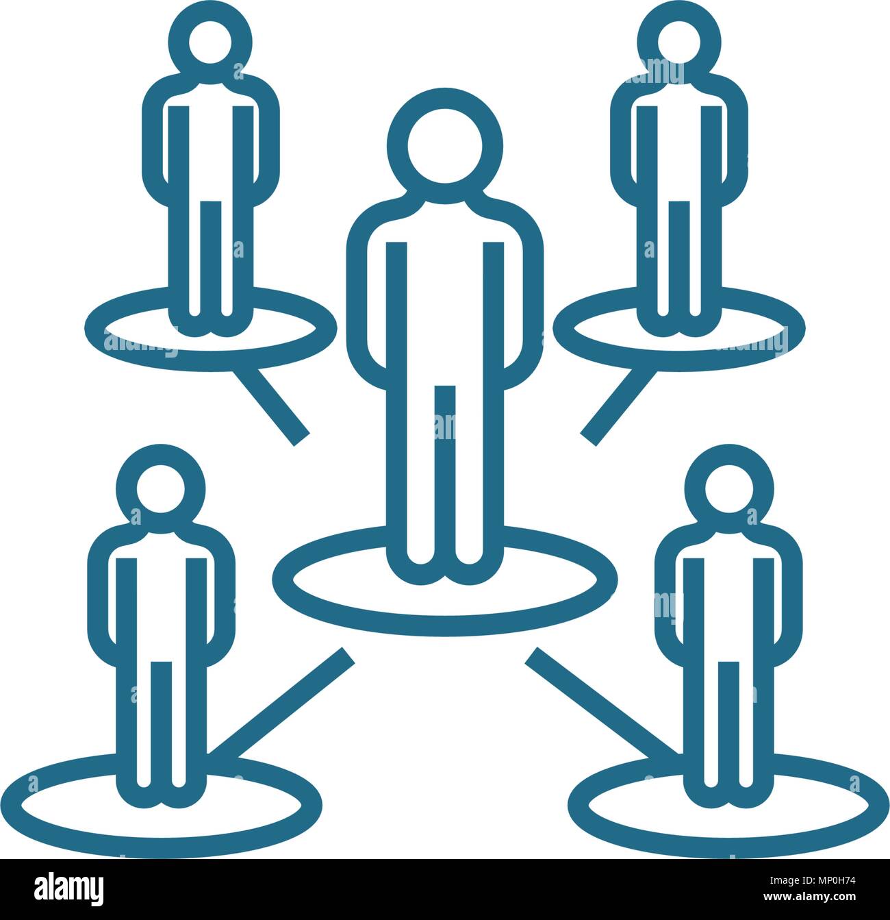 Communicative problems linear icon concept. Communicative problems line ...