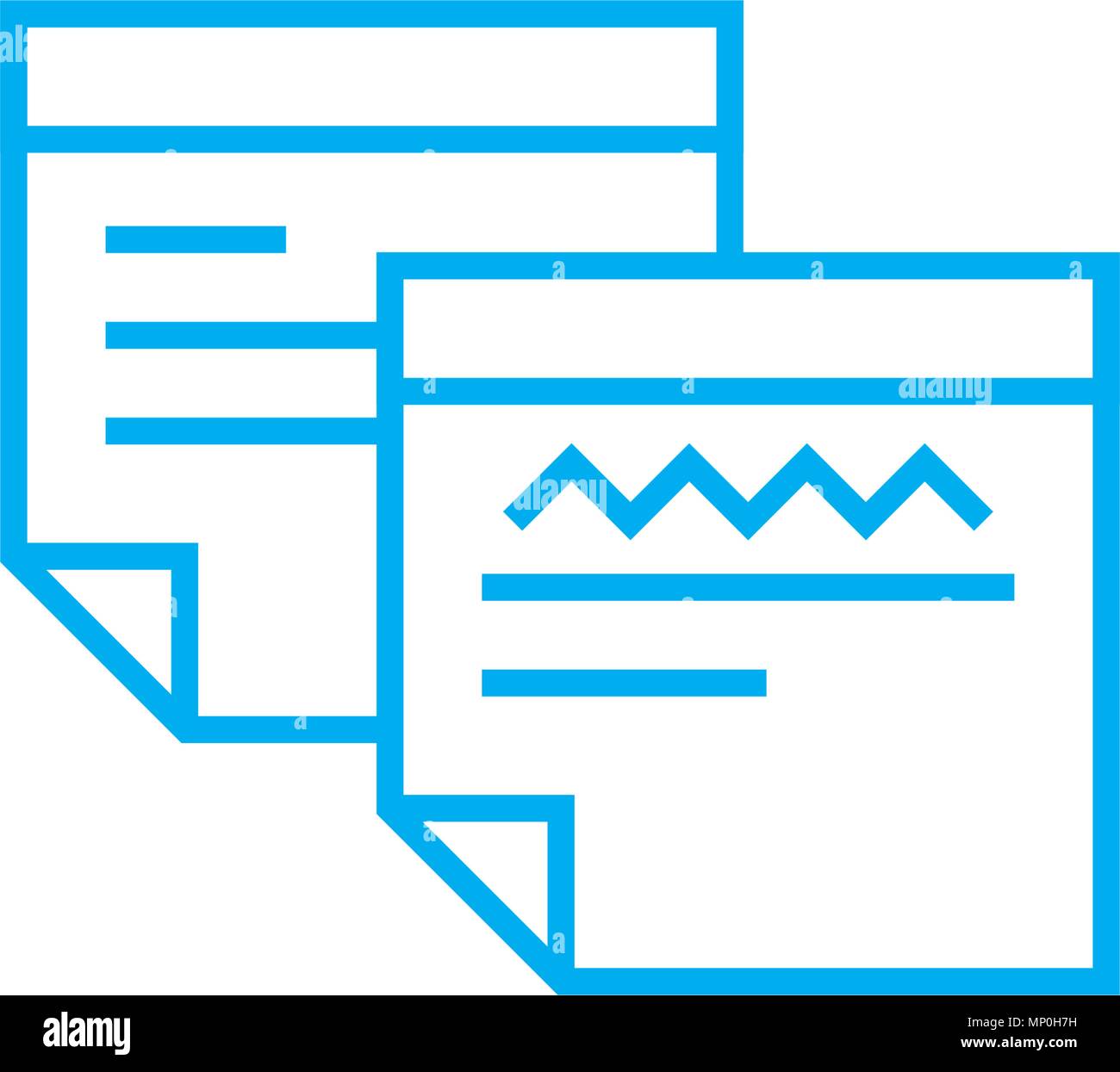 Completed forms linear icon concept. Completed forms line vector sign ...