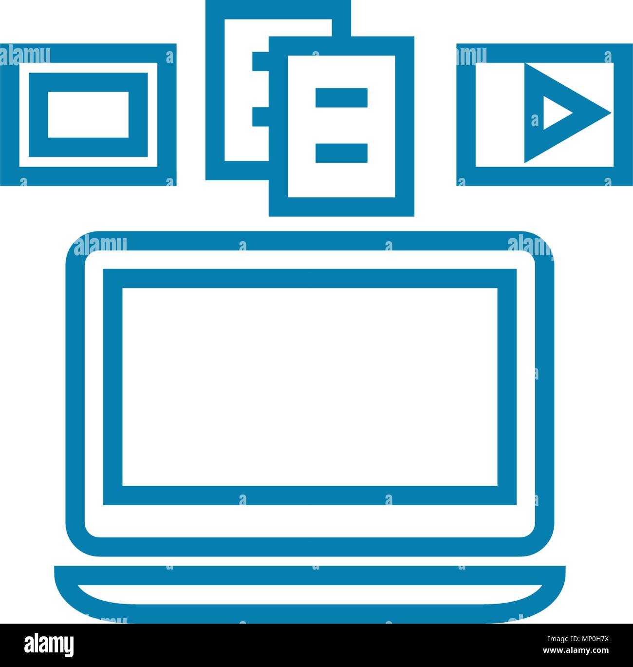 Computer applications linear icon concept. Computer applications line ...