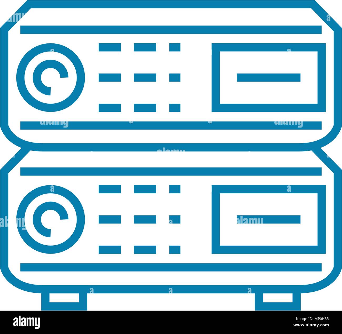 Computer equipment linear icon concept. Computer equipment line vector ...