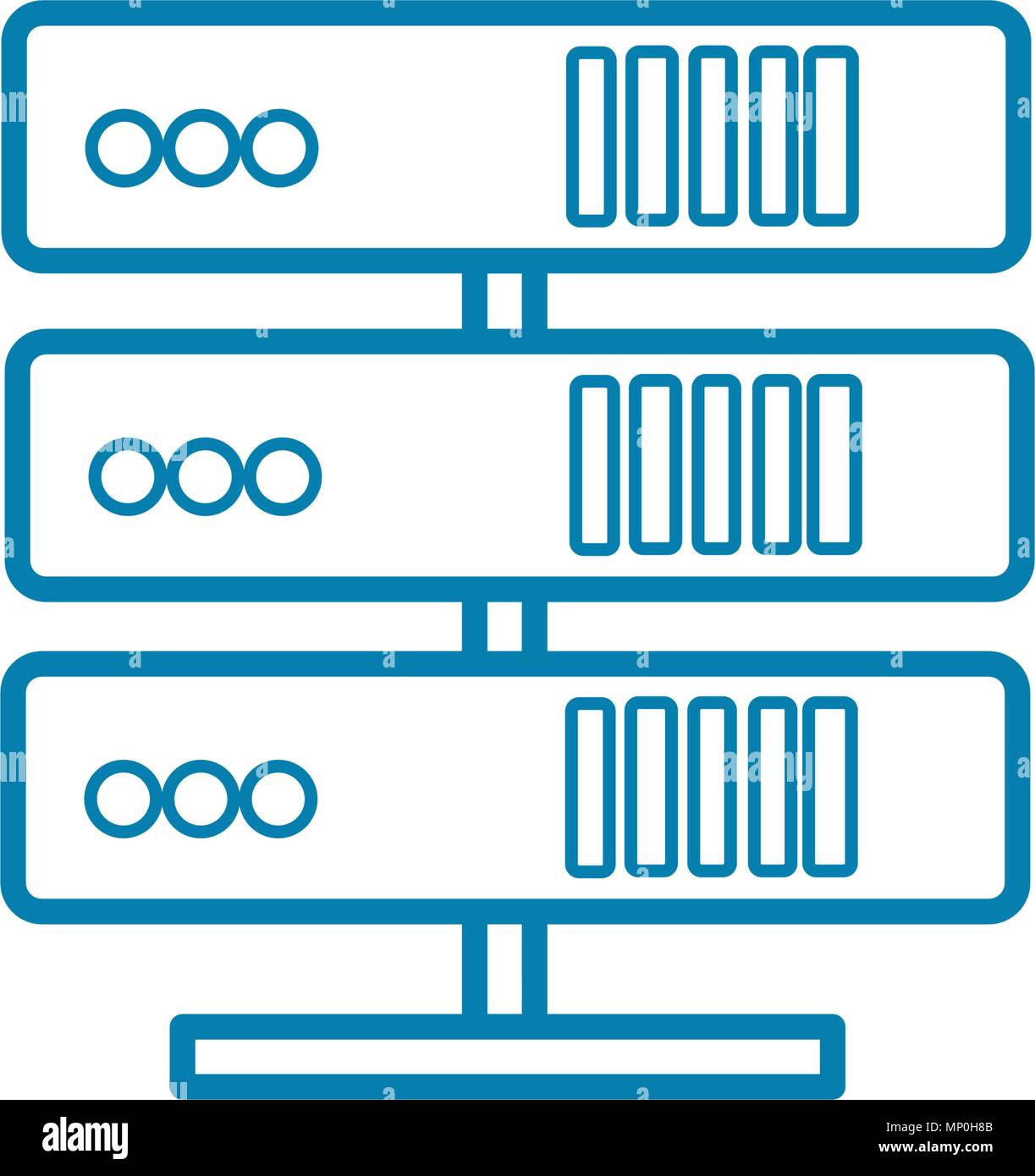 Computer server linear icon concept. Computer server line vector sign ...