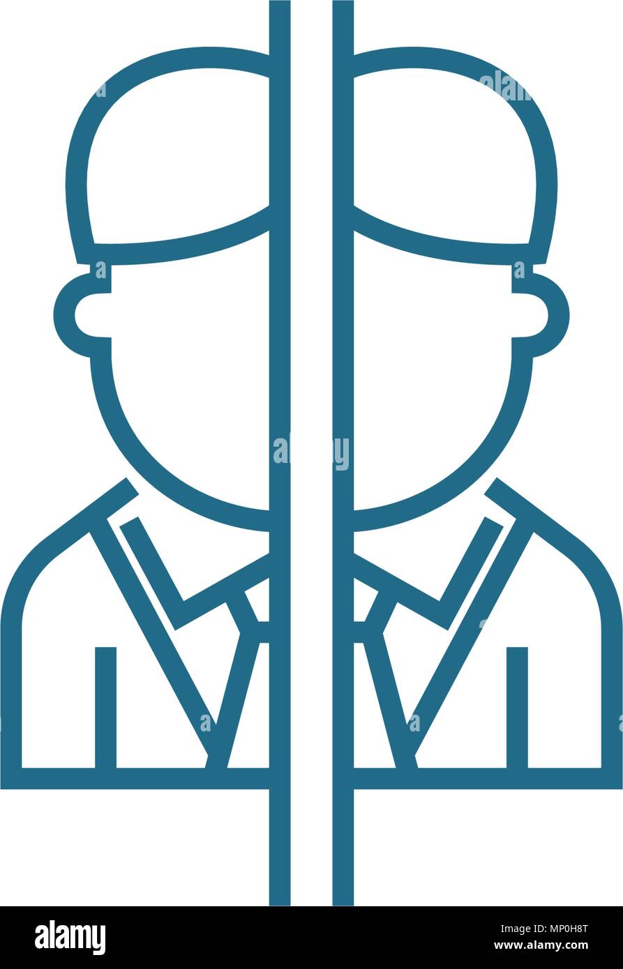 Conflict of interest linear icon concept. Conflict of interest line ...
