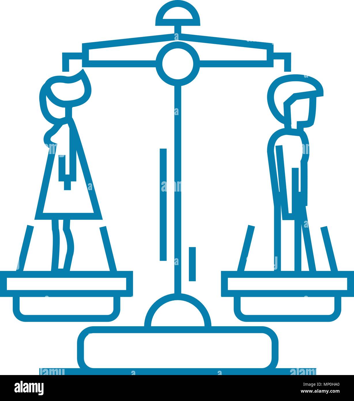 Controversial situation linear icon concept. Controversial situation ...