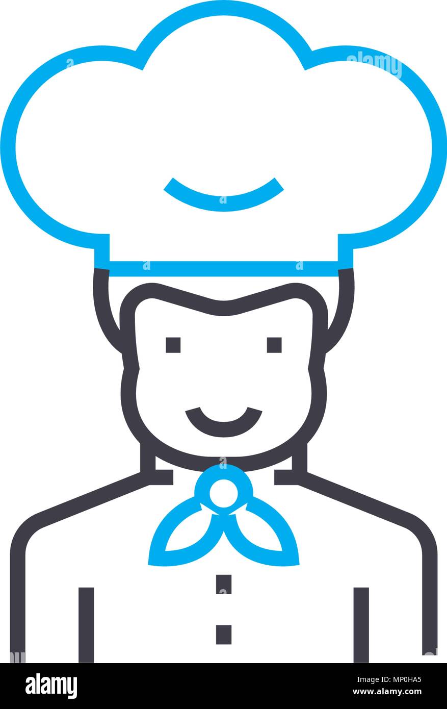 Cook linear icon concept. Cook line vector sign, symbol, illustration ...