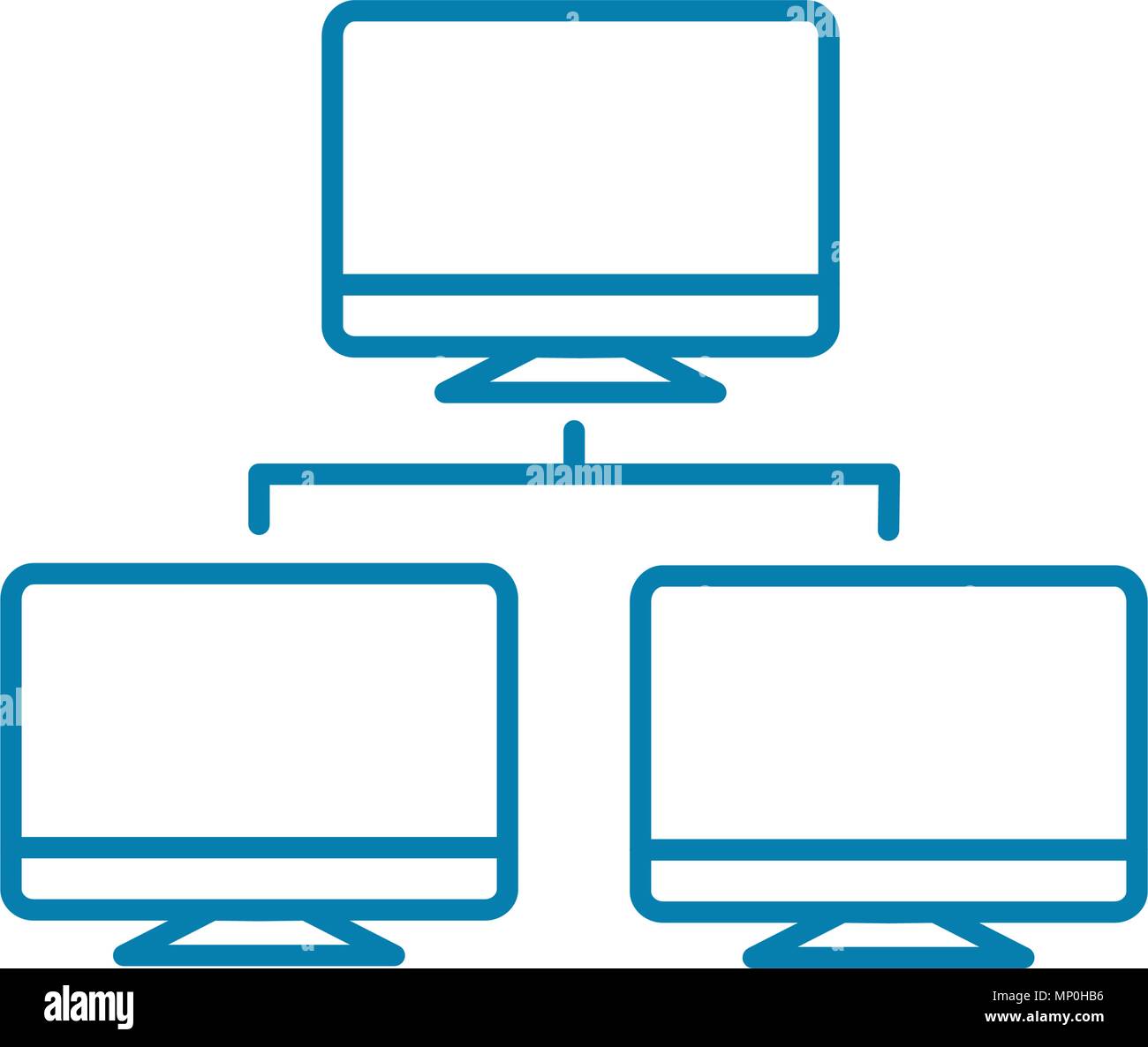 Corporate network linear icon concept. Corporate network line vector ...