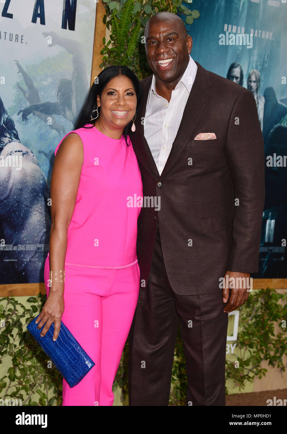 Magic Johnson, wife Cookie 038 at the Legend of Tarzan Premiere at the ...