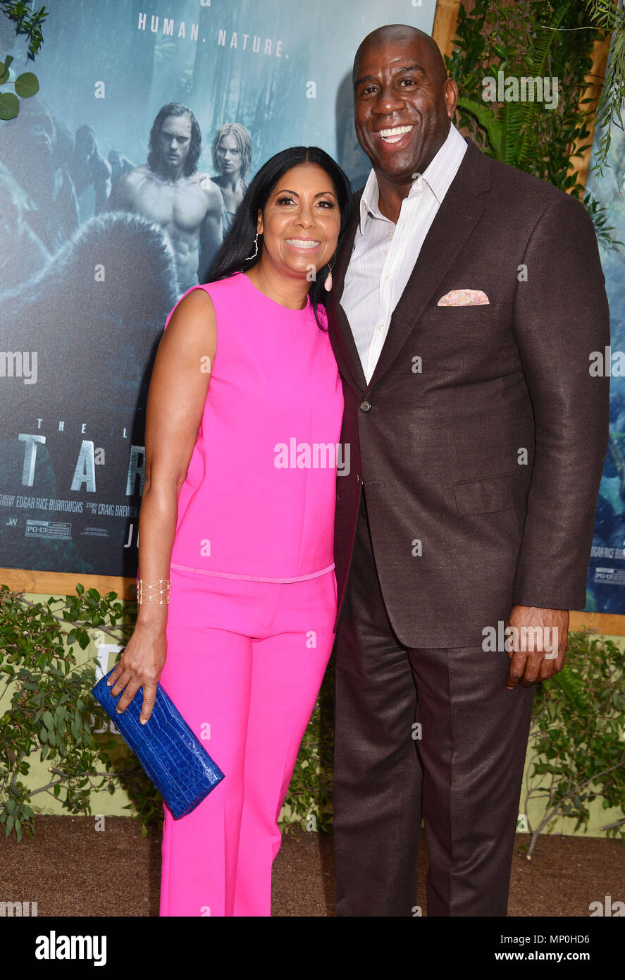 Magic Johnson, wife Cookie 041 at the Legend of Tarzan Premiere at the ...