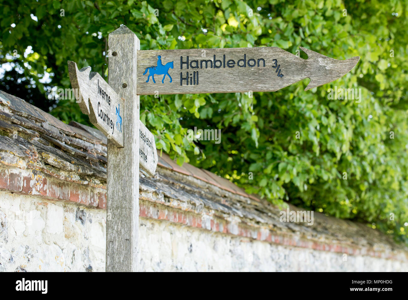 Hambeldon Hill Sign -SSSI Stock Photo - Alamy