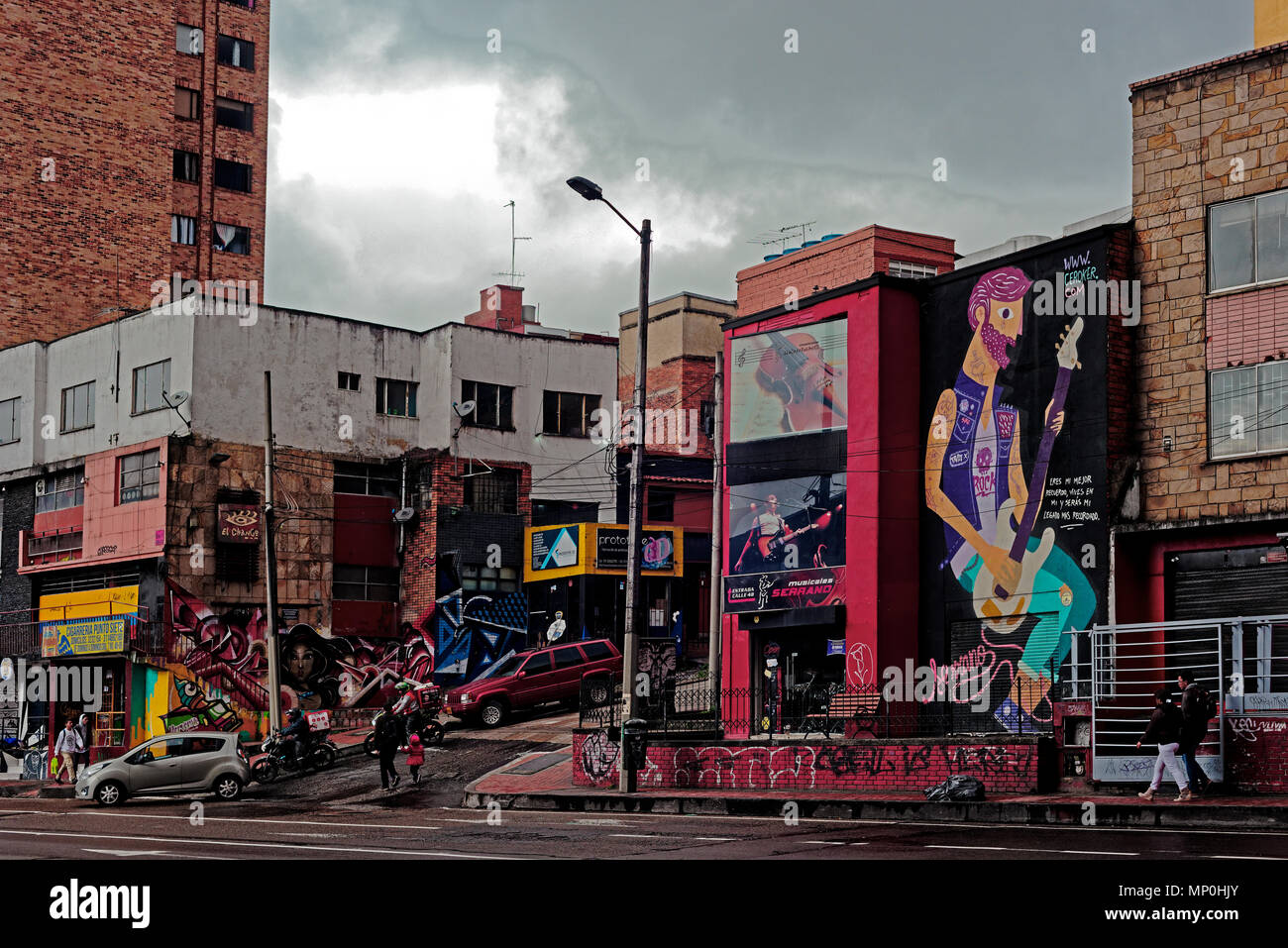the painted streets of Bogota - Street art in Colombia Stock Photo - Alamy