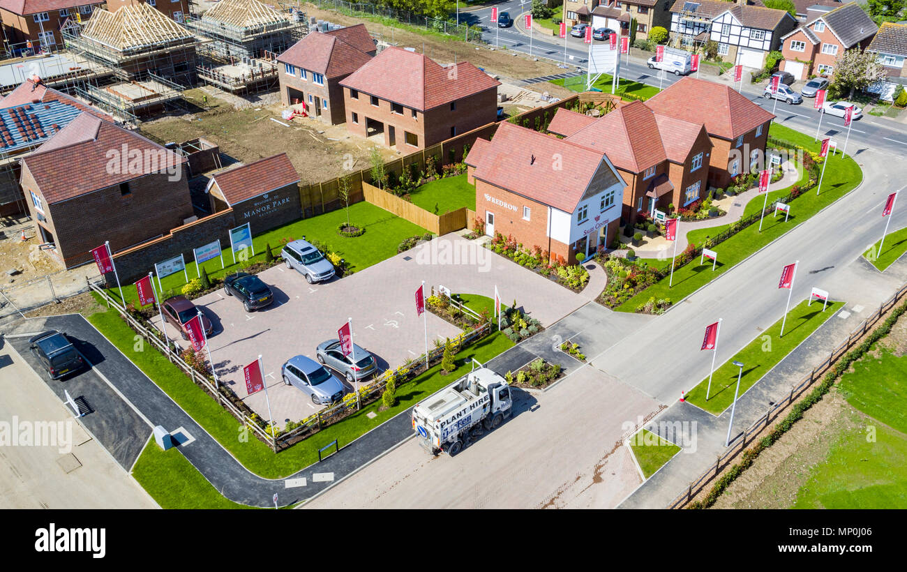Aerial views of Redrow Homes development- Manor Park, located in ...