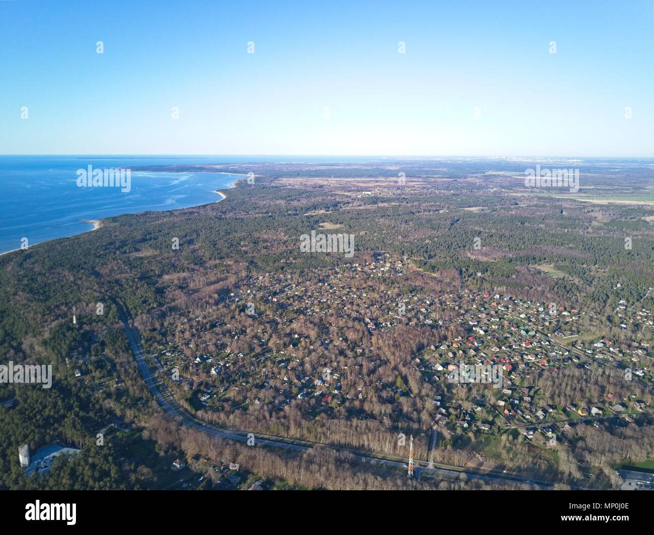 Aerial view of Baltic sea coast Stock Photo - Alamy
