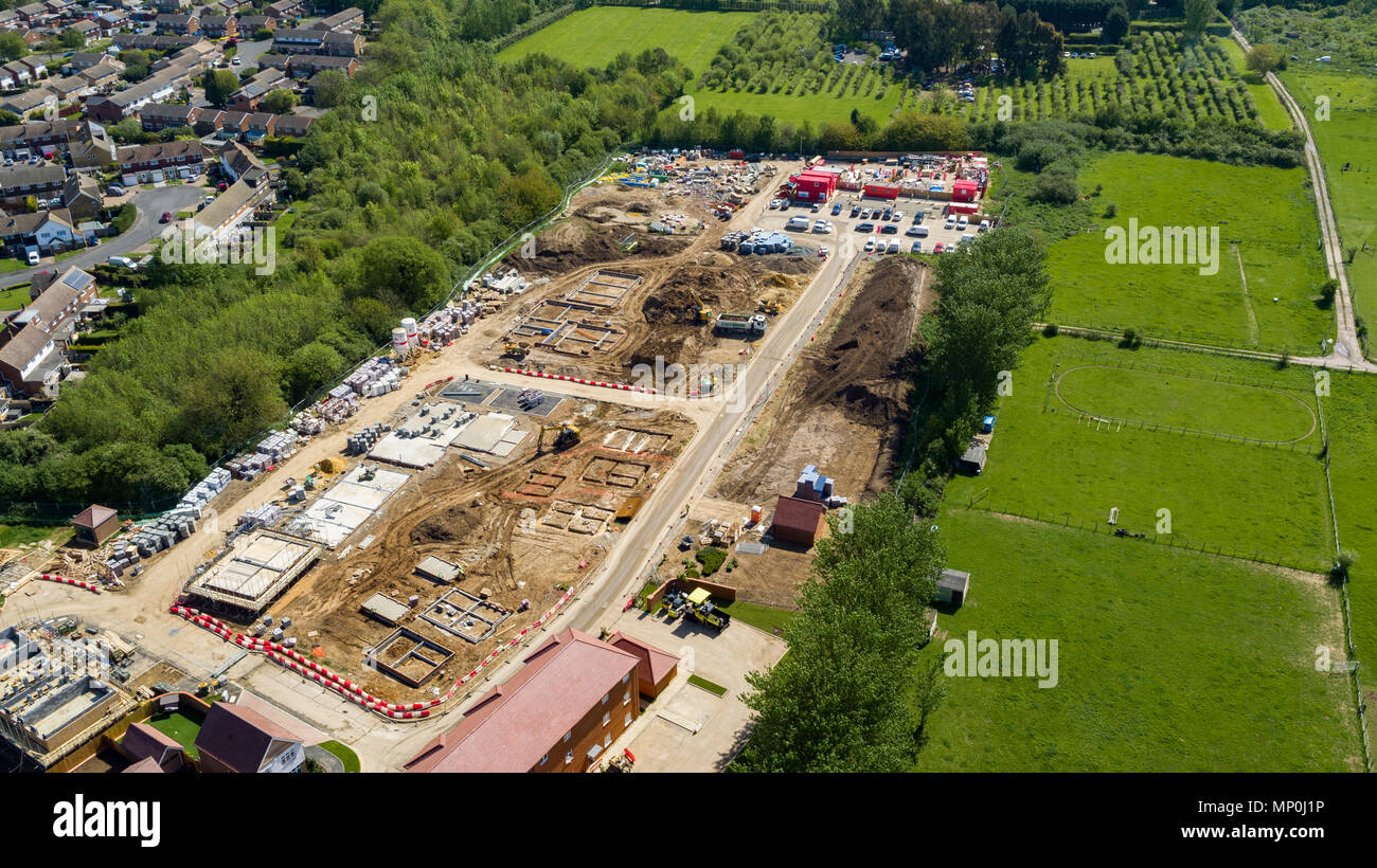 Aerial views of Redrow Homes development- Manor Park, located in ...