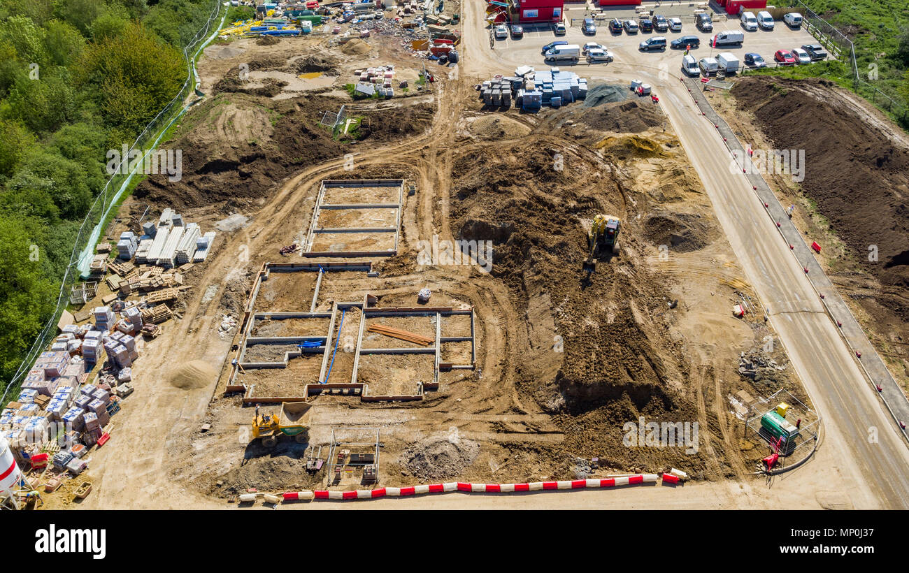 Aerial views of Redrow Homes development- Manor Park, located in ...