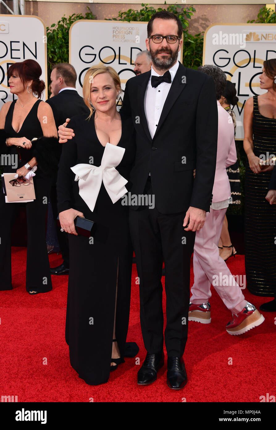 Patricia Arquette, Eric White 389 at the 2016 Golden Globe Awards at ...