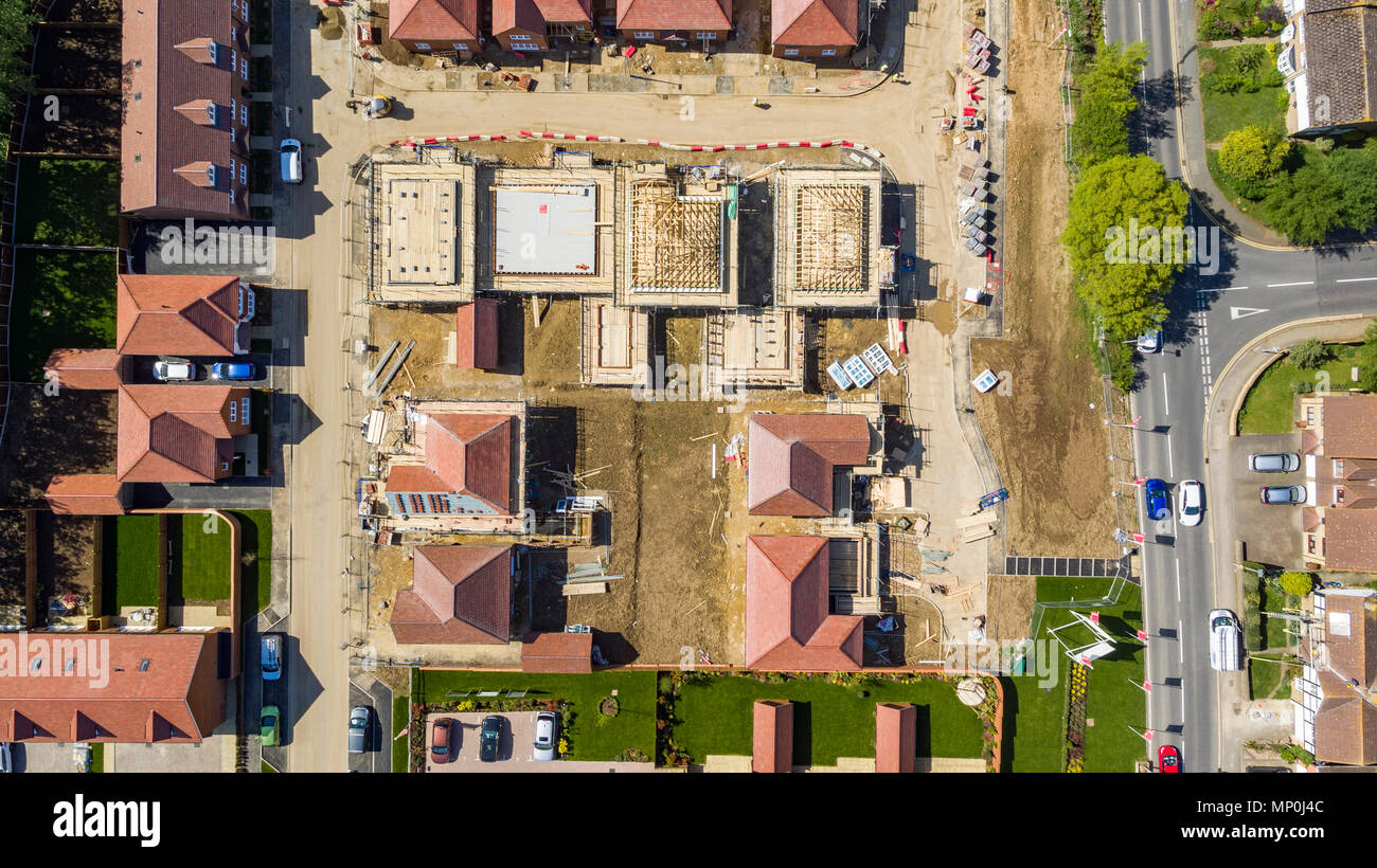Aerial views of Redrow Homes development- Manor Park, located in ...