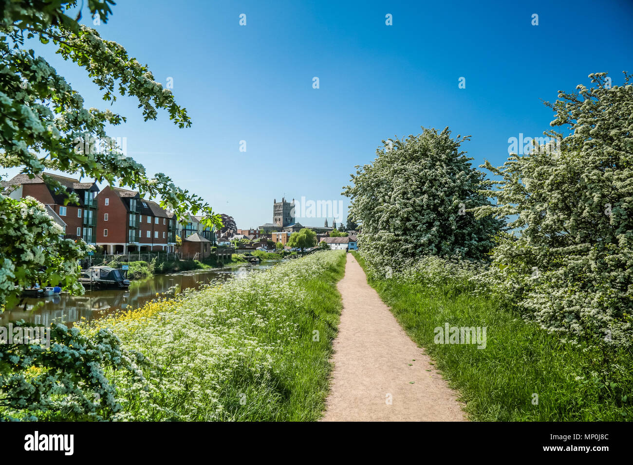 Riverside walk at Tewkesbury,Worcestershire Stock Photo - Alamy