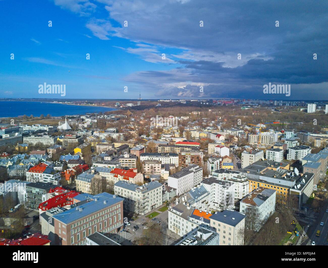Aerial view of City Tallinn Estonia Stock Photo - Alamy