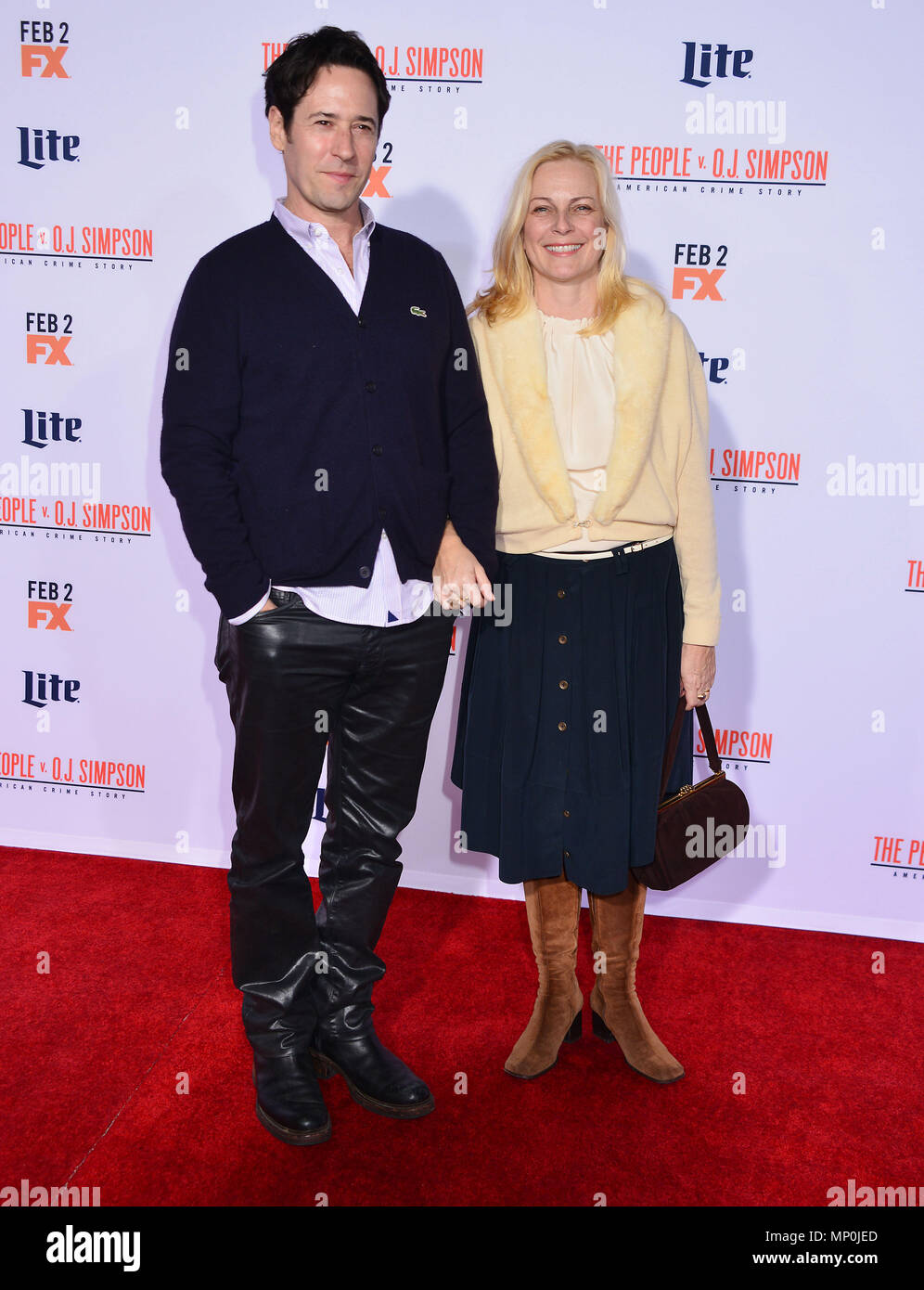 Ronb Morrow and wife at The People V. O.J. Simpson Premiere at the ...