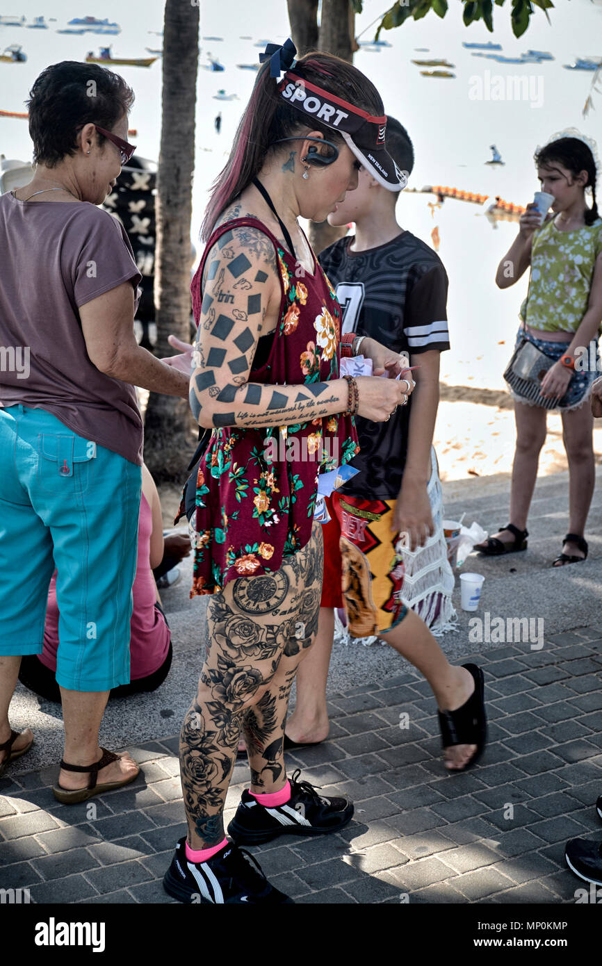 Tattooed body female in bikini hi-res stock photography and images - Alamy