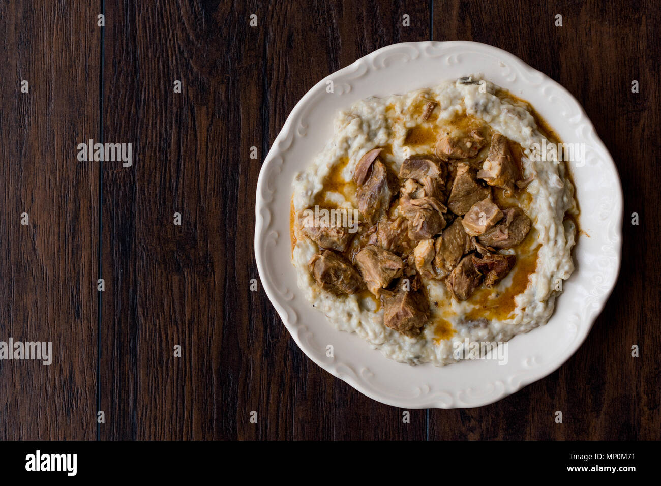 Turkish Food Hunkar Begendi made with Eggplant and Meat. Traditional ...