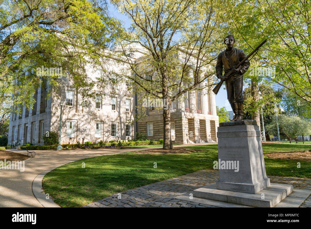RALEIGH, NC - APRIL 17, 2018: Civil War statue of Henry Lawson Wyatt on ...