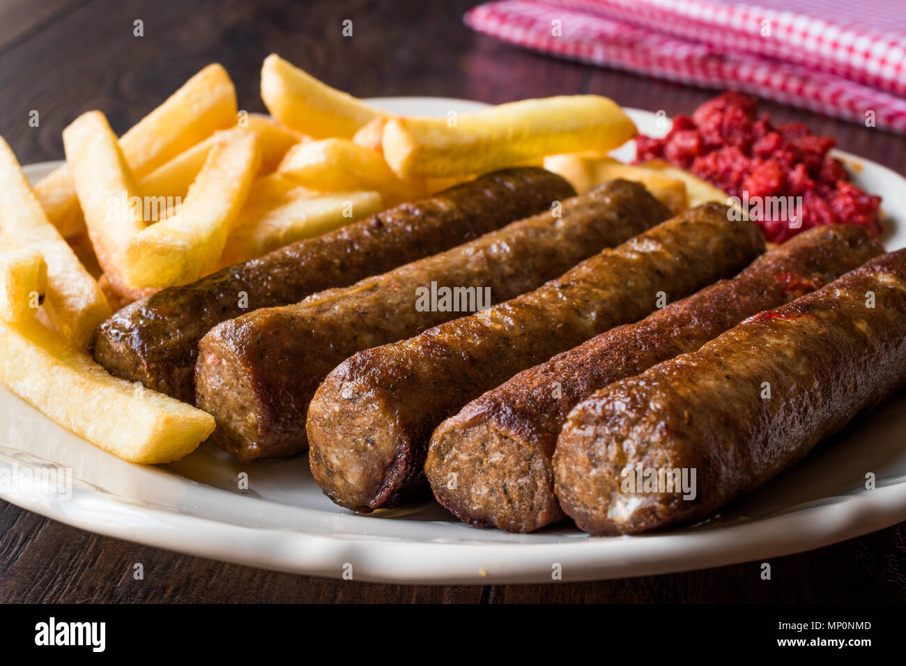 Balkan Cevapcici Kofta / Kofte with Potatoes and Tomato Sauce ...