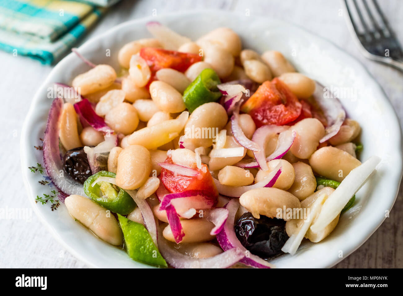 Turkish Piyaz Salad with Beans, Onions, and Olives. Traditional Food ...