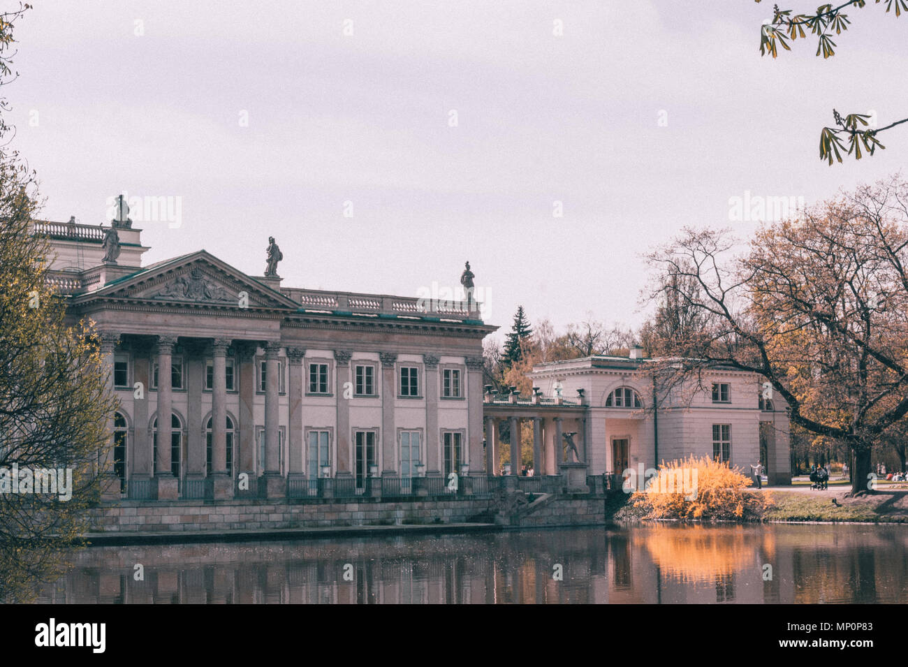 Warsaw, Łazienki Park royal palace with water during spring Stock Photo ...