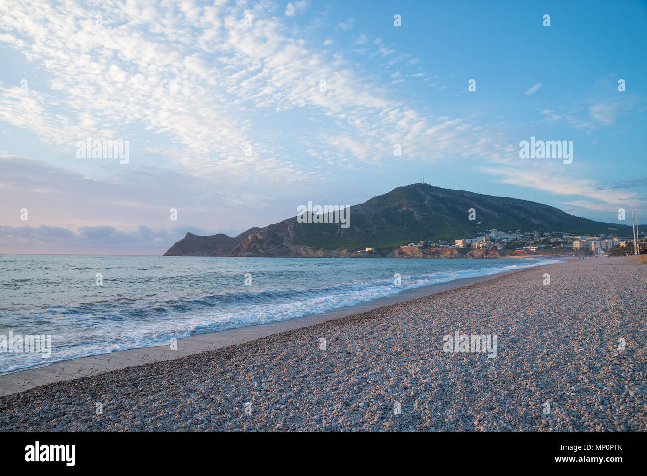 Albir beach early monrning, scenic Costa Blanca resort, Alicante, Spain ...