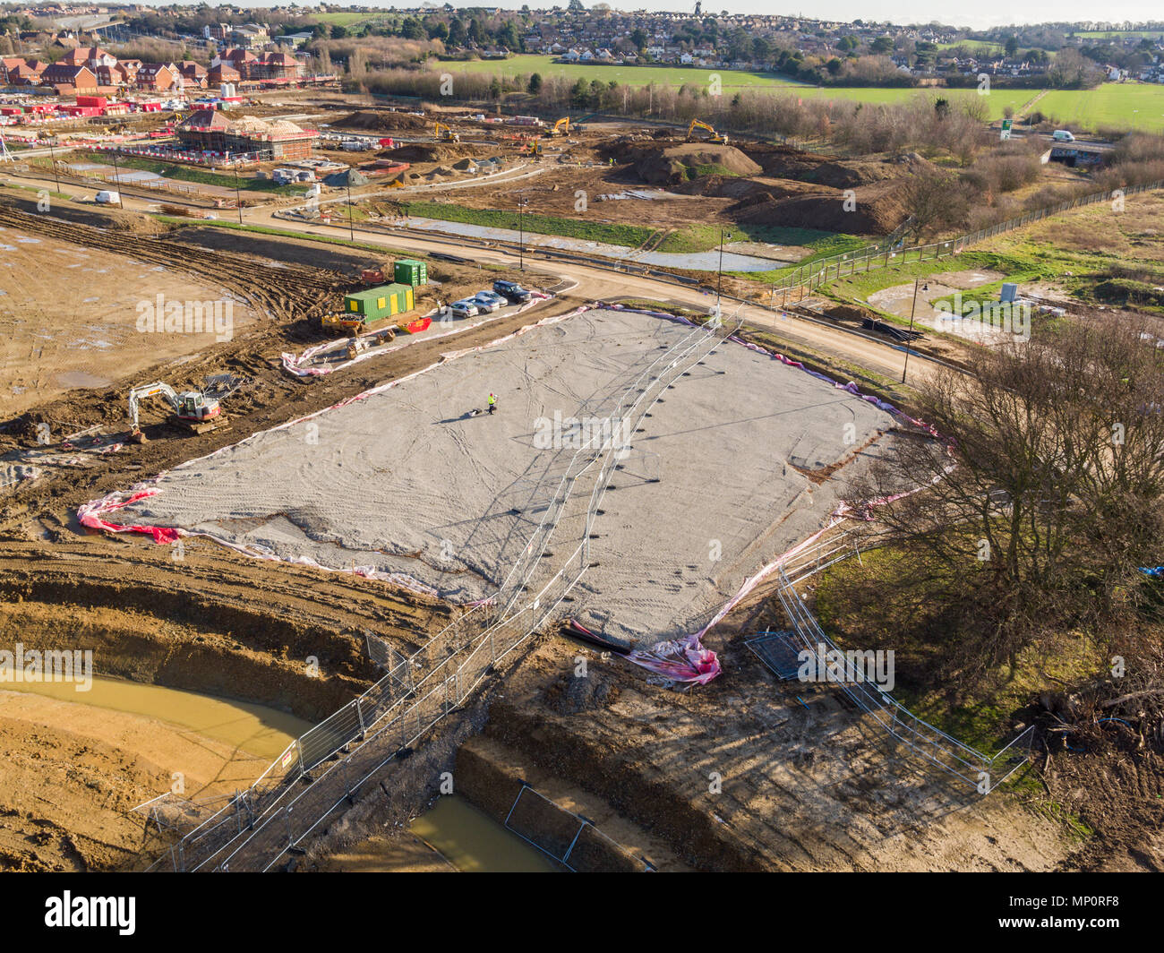 Aerial view of Redrow Homes development- The Fairways, located in Herne ...