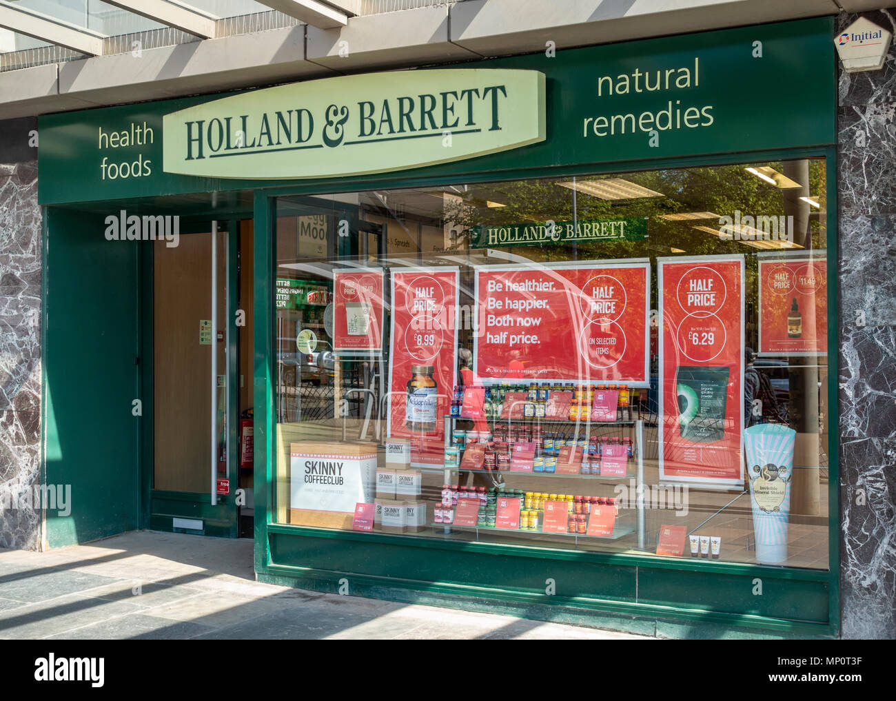 Frontage, window display and entrance to the Holland & Barrett ...