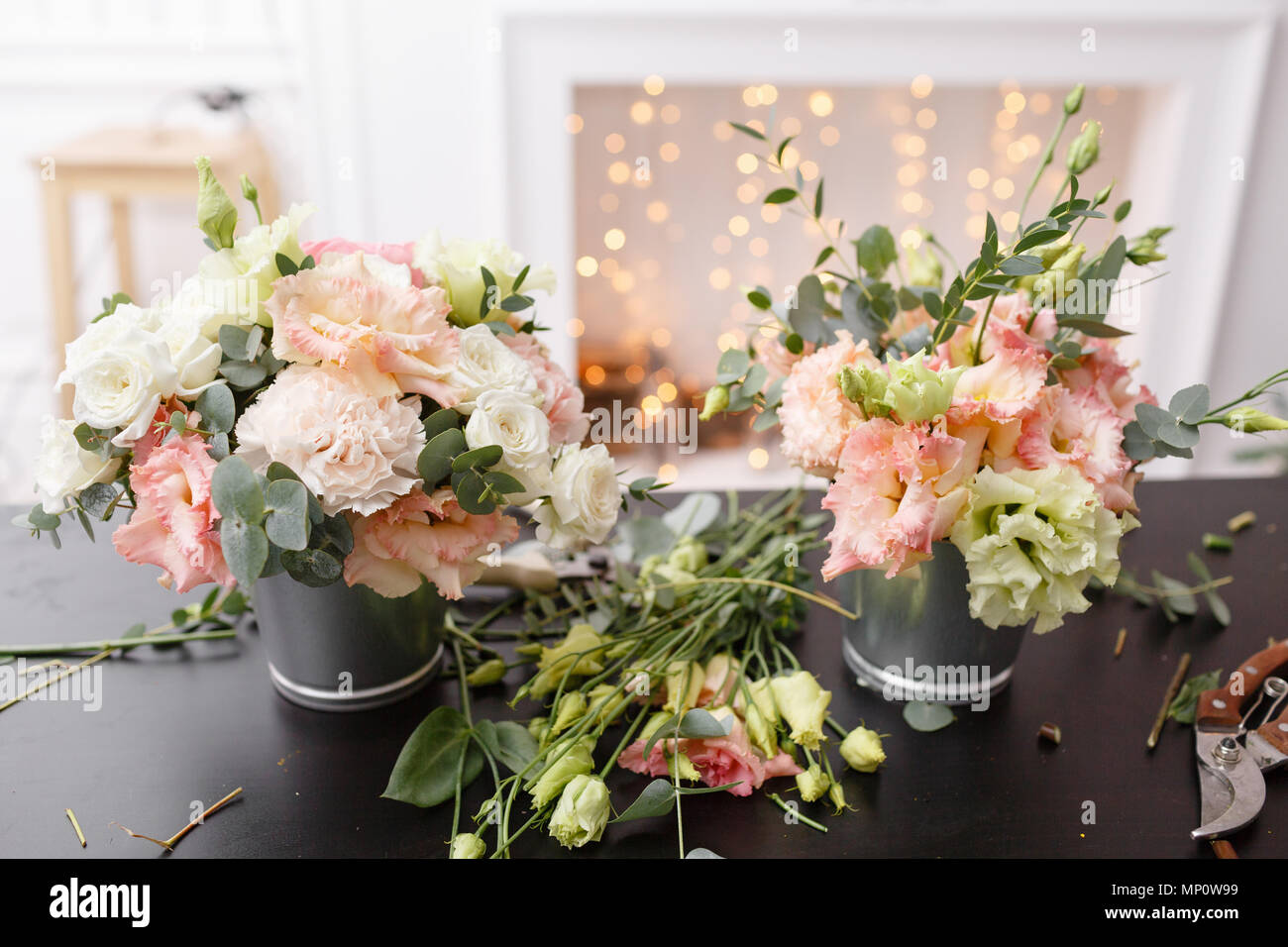 Master class on making bouquets for kids. Spring bouquet in metal ...