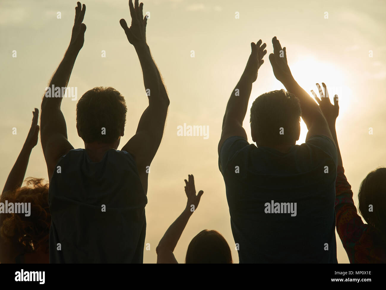 Back view people applauding Stock Photo - Alamy