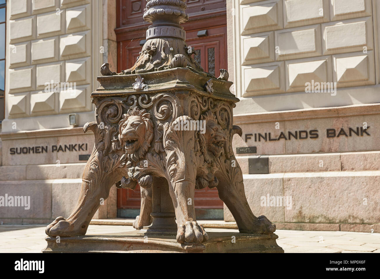 HELSINKI, FINLAND - JULY 10, 2017: Detail of statue in front of ...