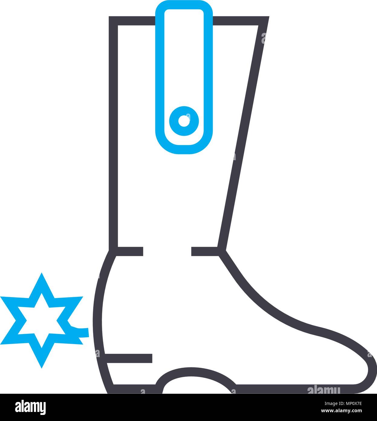Cowboy boots linear icon concept. Cowboy boots line vector sign, symbol ...