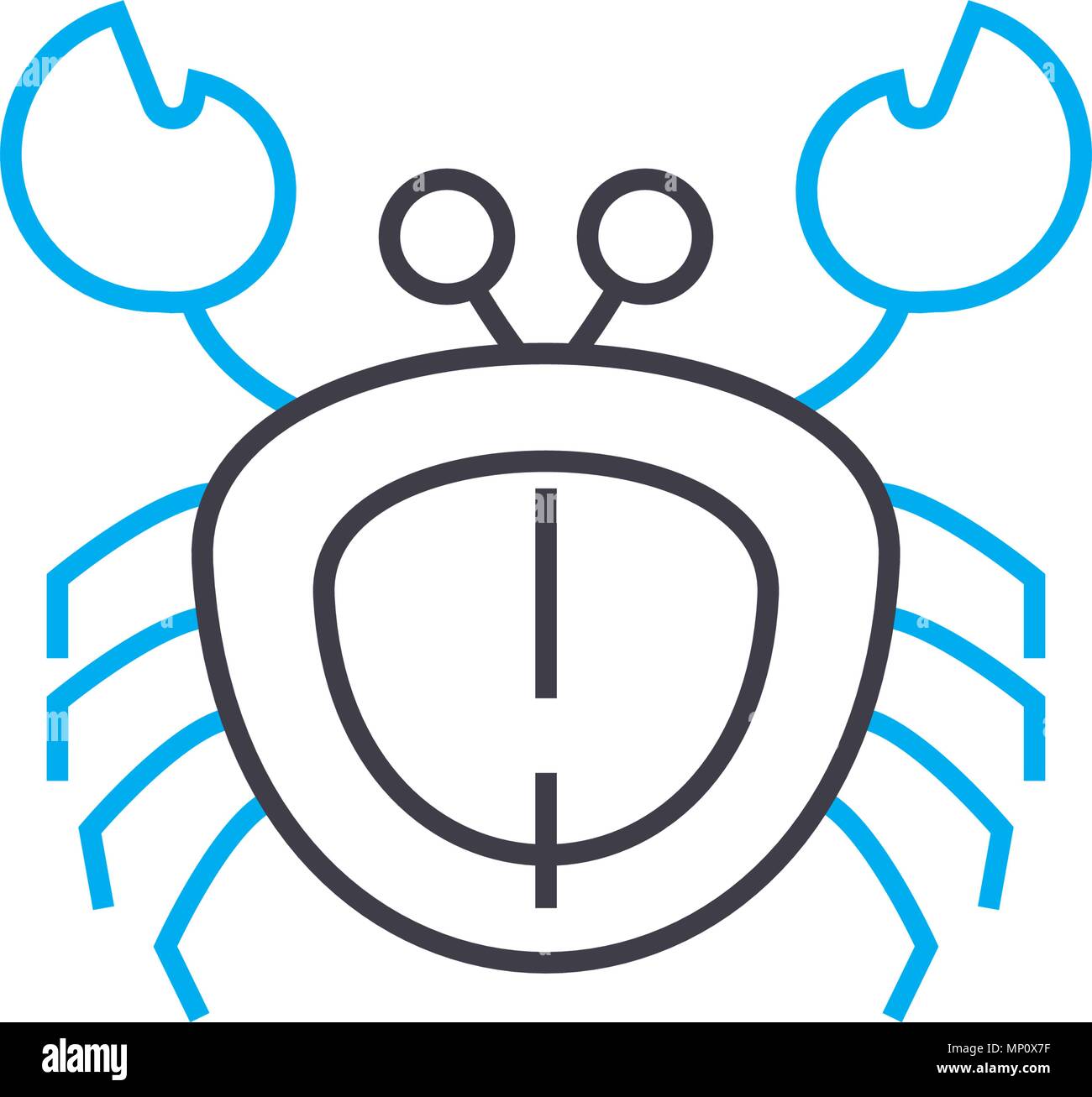 Crab linear icon concept. Crab line vector sign, symbol, illustration ...